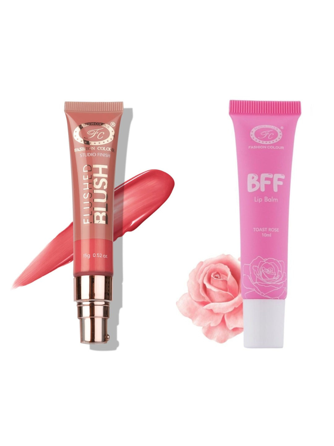 Studio Finish Flushed Blush (Rose Red,15ml) & BFF Lip Balm (TOAST ROSE ...
